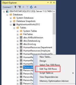 Management Studio Edit Top 200 Rows – Everyday SQL