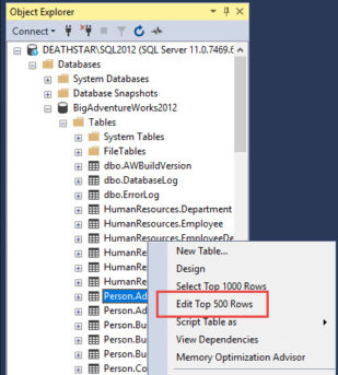 Management Studio Edit Top 200 Rows – Everyday SQL
